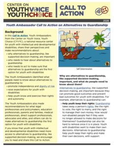 Call to Action - Center on Youth Voice, Youth Choice